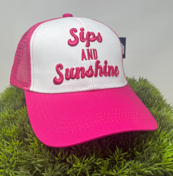 Sips & Sunshine Trucker Hat - My Secret Garden
