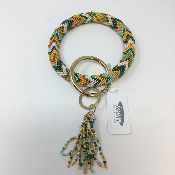 Seed Bead Key Ring - My Secret Garden